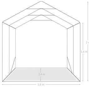 vidaXL Marketos Plachtová garáž PVC 1,6 x 2,4 m zelená