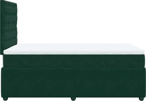 Box spring postel s matrací tmavě zelená 120x190 cm samet 3294601
