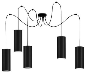 Lustr na lanku ZIK 5xE27/40W/230V pavouk černá