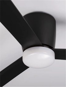 NV 9952330 AKCE - Stropní ventilátor DELL tělo z hliníku matná černá 3ABS dřevěné listy - NOVA LUCE