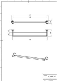 Novaservis - Dvojitý držák ručníků 650 mm Metalia 11 chrom, 0125,0