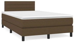 Box spring postel s matrací a LED tmavě hnědá 120x190 cm textil 3270049