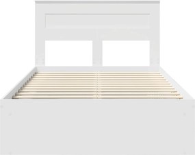Rám postele s čelo Bílá 120 x 200 cm Masivní borové dřevo 3409783