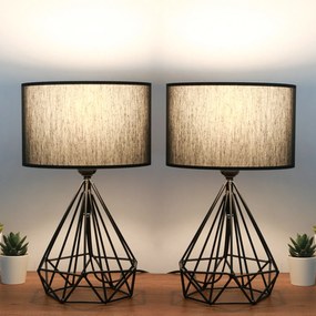 Opviq Stolní lampa, Set 2 ks AYD-2974, Černá