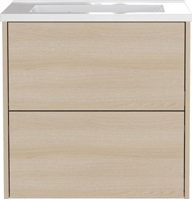 Závěsná skříňka pod umyvadlo v dekoru dubu v přírodní barvě 61x61 cm Bodera – Germania