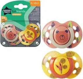 Tommee Tippee Šidítko C2N silikon Fun 2ks různé barvy | 6 - 18 měsíců