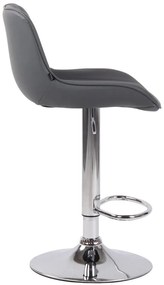Bhm germany Barová židle Lentini, syntetická kůže, chrom / šedá