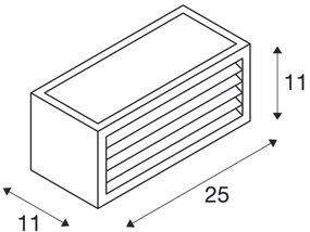 SLV 232497 Box_L, venkovní nástěnné rezavé svítidlo, 1xE27 max.18W, šířka 25cm, IP54
