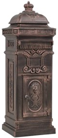 vidaXL Sloupová poštovní schránka ve vintage stylu rezuvzdorná bronz