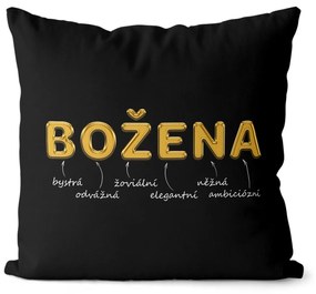 Polštář Ženská jména - GOLD (Velikost: 55 x 55 cm, Jméno: Božena)