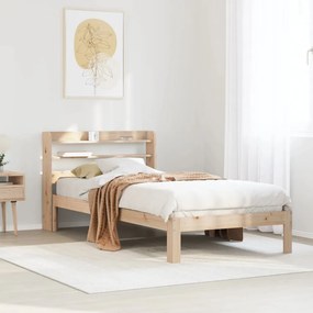 Rám postele s čelem 90 x 200 cm masivní borové dřevo 3306782