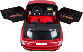 Ramiz Range Rover HSE lakované dětské auto pro 2 děti červené SUV + ovladač na dálkové ovládání + audio panel