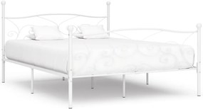 Rám postele s laťkovým roštem bílý kov 180 x 200 cm 284452