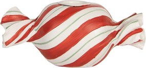 Bílo-červený svícen na úzkou svíčku Bonbón Candy - 14*7*6 cm