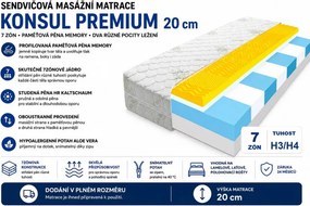 KONSUL PREMIUM 20 cm sendvičová matrace s paměťovou pěnou 80x200 20 ECOMATRACE knsp2080