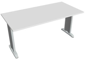 Stůl jednací rovný 160 cm - Hobis Flex FJ 1600 Dekor stolové desky: bílá, Barva nohou: Stříbrná