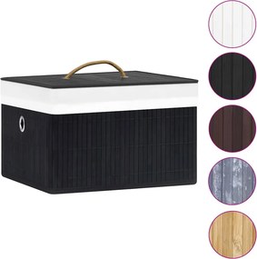 Bambusové úložné boxy 4 ks černé 320769