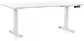 Výškově nastavitelný stůl OfficeTech D, 160 x 80 cm, bílá podnož