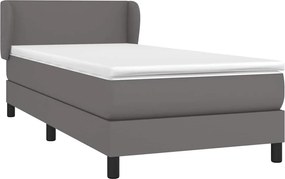 Box spring postel s matrací šedá 100x200 cm umělá kůže 3127179