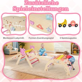 Costway Trojúhelníková sada 9-in-1 skládací lezecká hračka Montessori šplhací