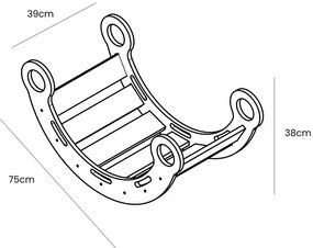 Houpačka z borovicového dřeva v přírodní barvě 39x75x38 cm Montessori – Meowbaby