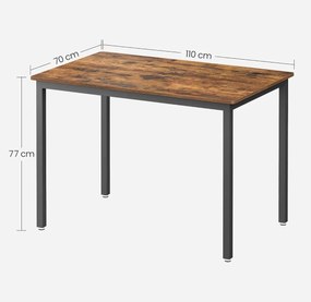 Jídelní stůl Vasagle Desry 110 cm černý/hnědý