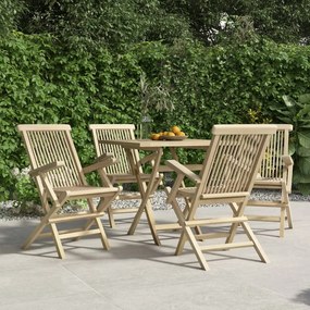 Skládací zahradní židle 4 ks šedé 56 x 61 x 89 cm masivní teak,  3155070