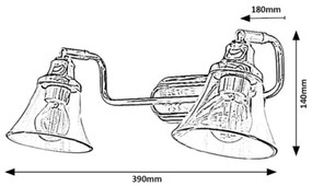 Rabalux 3208 - Koupelnové bodové svítidlo ANTOINE 2xE14/40W/230V IP44