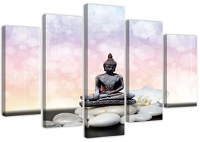 Obraz na plátně pětidílný Kameny zenového Buddhy - 150x100 cm