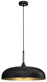 Závěsné svítidlo Lincoln, 1x zlaté/černé kovové stínítko, (fi 45cm), b/g