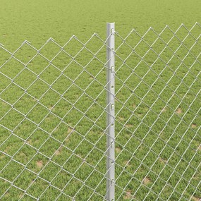 Plot s řetězovým odkazem a sloupkem 10 x 1,5 m Pozinkovaná ocel 3336291