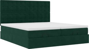 Osmanský rám postele s matracíes tmavě šedá 160x200cm samet 3313805