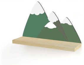 Nástěnná dřevěná polička hory 27cm x 40cm x 11,5cm přírodní dřevo