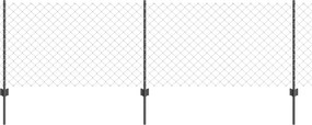 Plot s řetězovým odkazem a sloupkem 25 x 0,8 m Pozinkovaná ocel 3336279