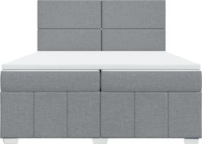 Box spring postel s matrací světle šedá 200 x 200 cm textil 3291768