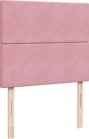 Box spring postel s matrací růžová 120 x 200 cm samet 3292309