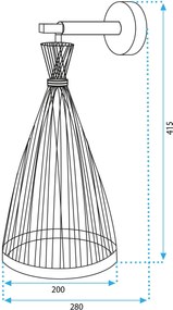 Toolight Boho, nástěnné svítidlo 1xE27 APP1340-1W, černá-hnědá, OSW-05777