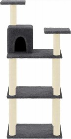 Škrabadlo pro kočky se sisalovými sloupky tmavě šedé 118,5 cm 171429