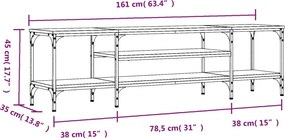 vidaXL TV skříňka 161 x 35 x 45 cm kompozitní dřevo a železo [831810] Barva: kouřový dub