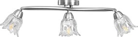 Stropní lampa průhledná skleněná stínidla 3 žárovky E14 tulipán 289230