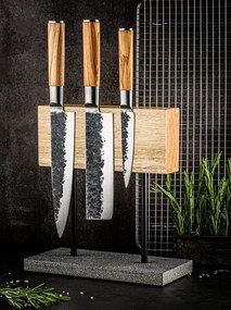 FORGED SADA NOŽŮ - OLIVE: kuchařský nůž, japonský nůž na zeleninu, univerzální nůž