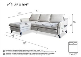 Světle šedá rozkládací rohová pohovka Miuform Charming Charlie, levý roh
