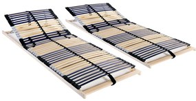 Lamelové rošty do postele 2 ks 42 lamel 7 zón 80 x 200 cm 3051428