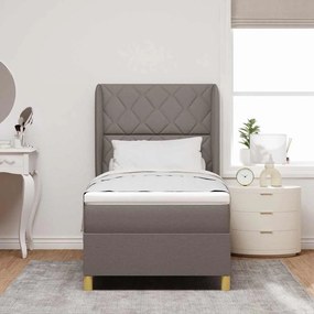Postel s boxspringem s čelo Taupe 200 x 90 cm textil 3340799