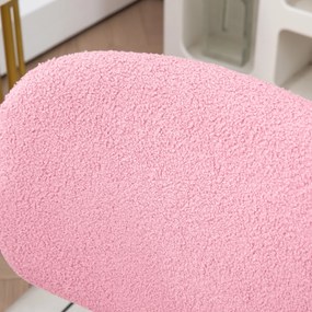 Kancelářská židle Vinsetto ergonomická kancelářská židle výškově nastavitelná bez područek otočná židle sametově růžová pro domácí kancelář a hraní h…