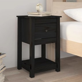 821737 vidaXL Noční stolek Černá 40 x 35 x 61,5 cm masivní borové dřevo