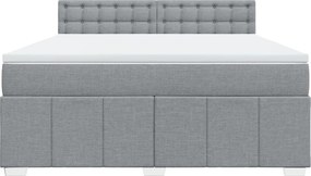 Box spring postel s matrací světle šedá 180 x 200 cm textil 3289461