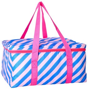 rice Chladicí taška Blue Pink Stripes, růžová barva, modrá barva