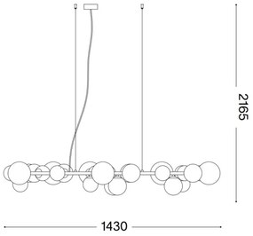 Ideal Lux - LED Lustr na lanku PERLAGE 30xG9/3W/230V 143 cm černá/kouřová