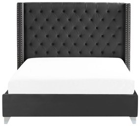 Sametová postel 180 x 200 cm černá LUBBON Beliani